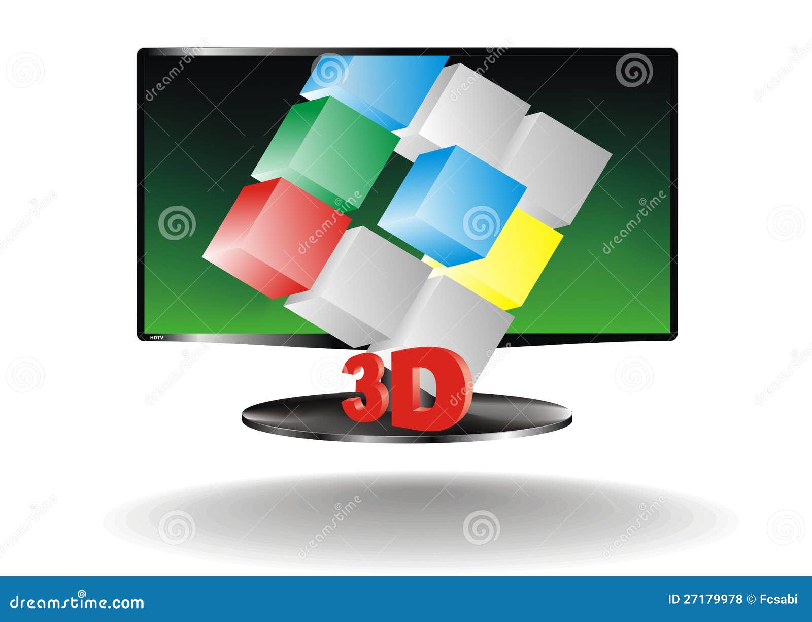 3d tv stock vector. Illustration of media, monitor, isolated - 27179978