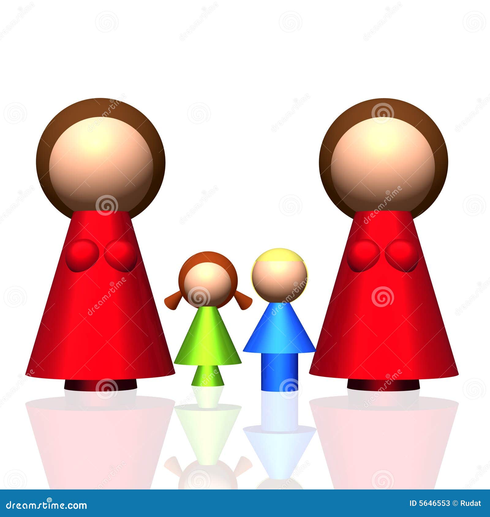 3D Two-mum Family Icon stock illustration. Illustration of loving - 5646553