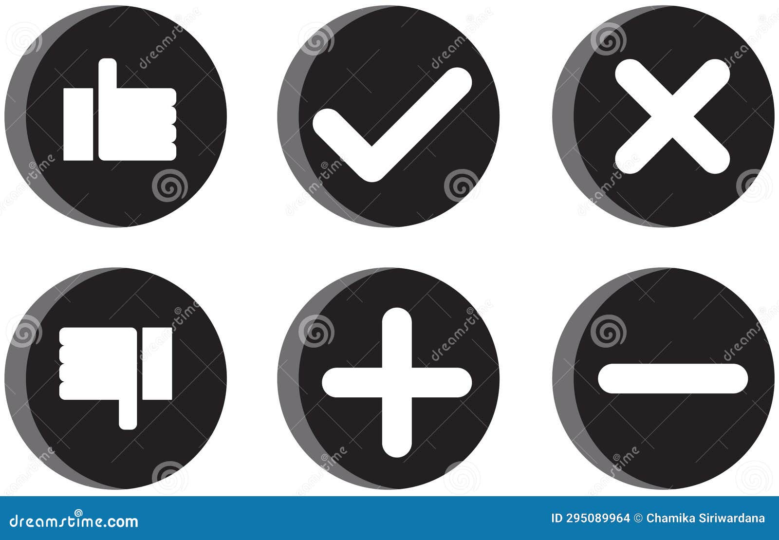 Checkmark And Cross Grunge Set. Confirm And Ban Black Sign Collection ...