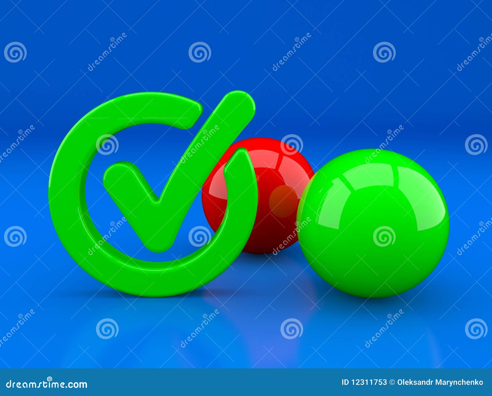 3d un symbole oui illustration stock. Illustration du forme - 12311753