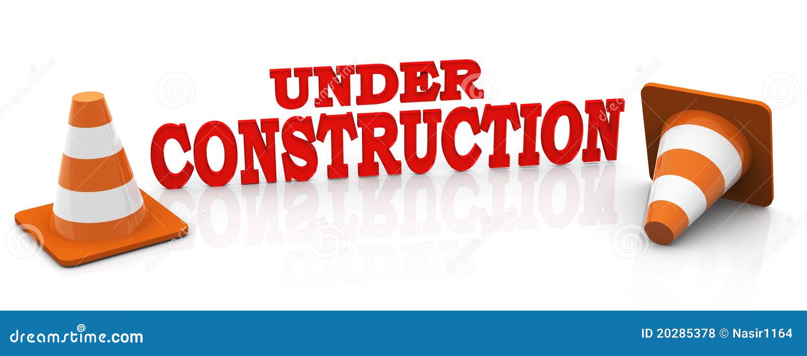 3d under construction stock illustration. Illustration of sign - 20285378