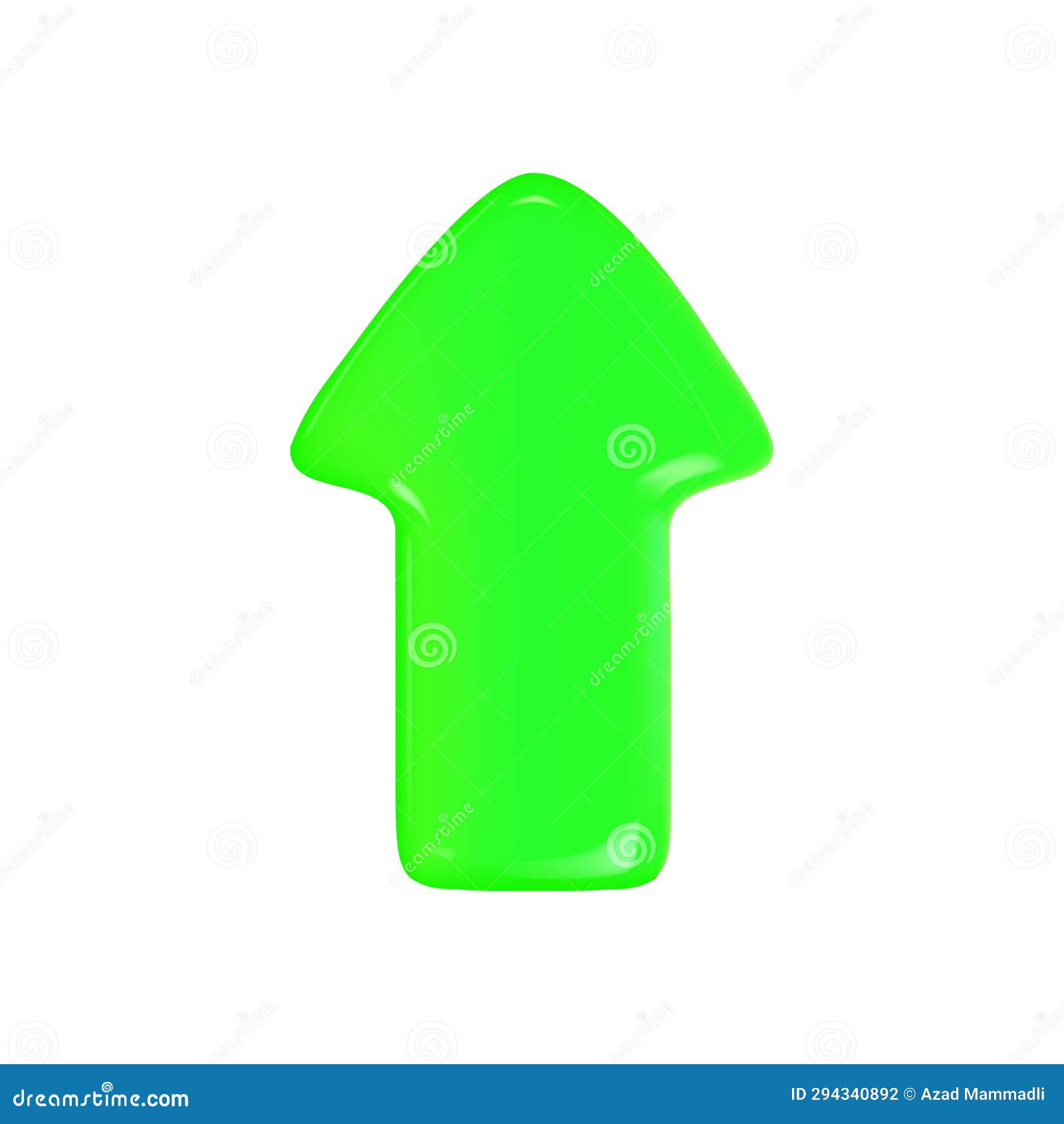 3d Up Arrow Pointing Green Color. Vector Stock Vector - Illustration of ...