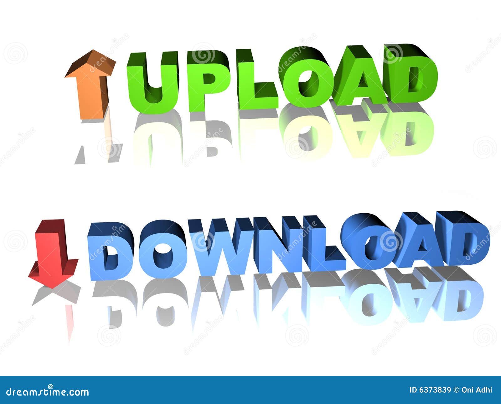 3d Upload and Download Icon Stock Illustration - Illustration of arrow ...