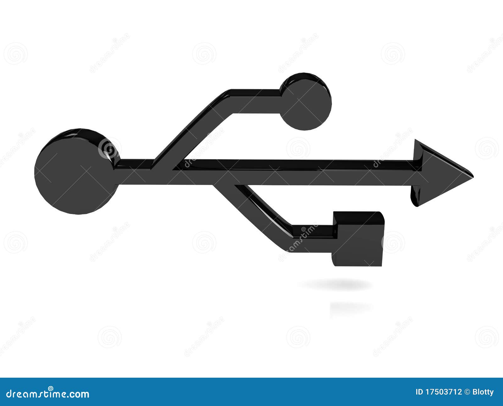 3d usb symbol over white stock illustration. Illustration of concepts ...