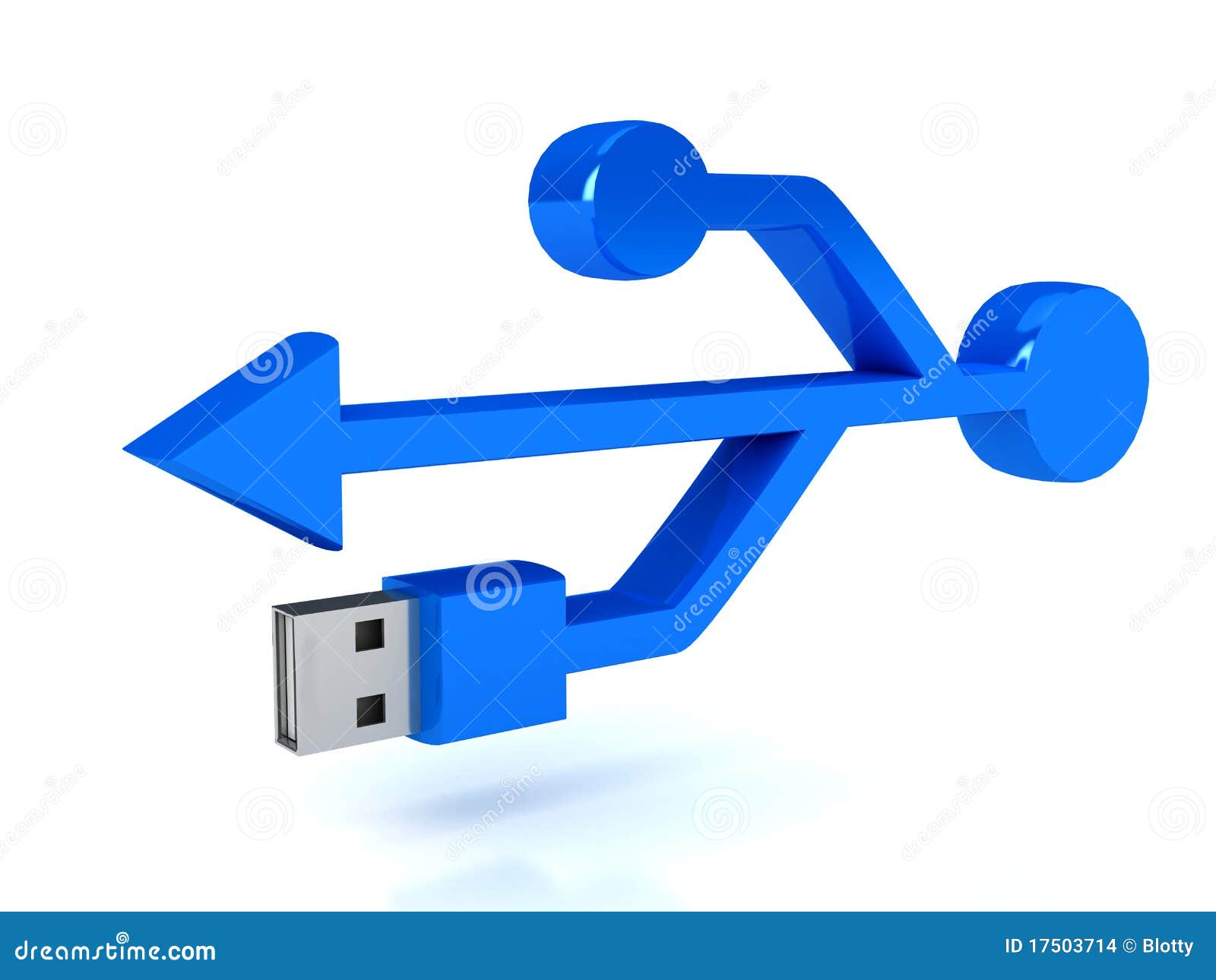 3d usb symbol over white stock illustration. Illustration of medium ...