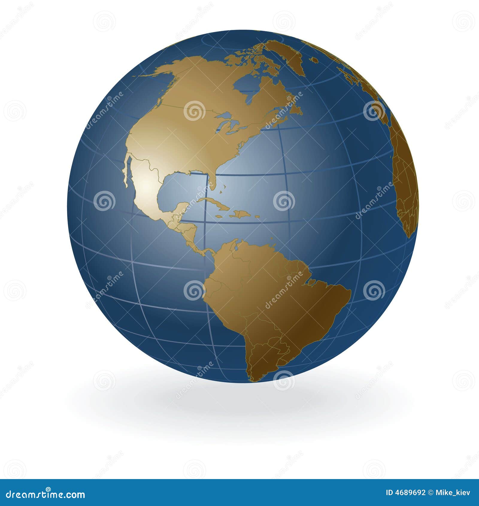 3D vector globe, america stock vector. Illustration of planet - 4689692