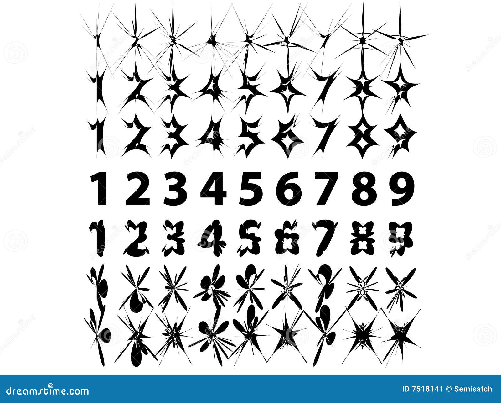 3D Vector Numbers stock vector. Illustration of three - 7518141