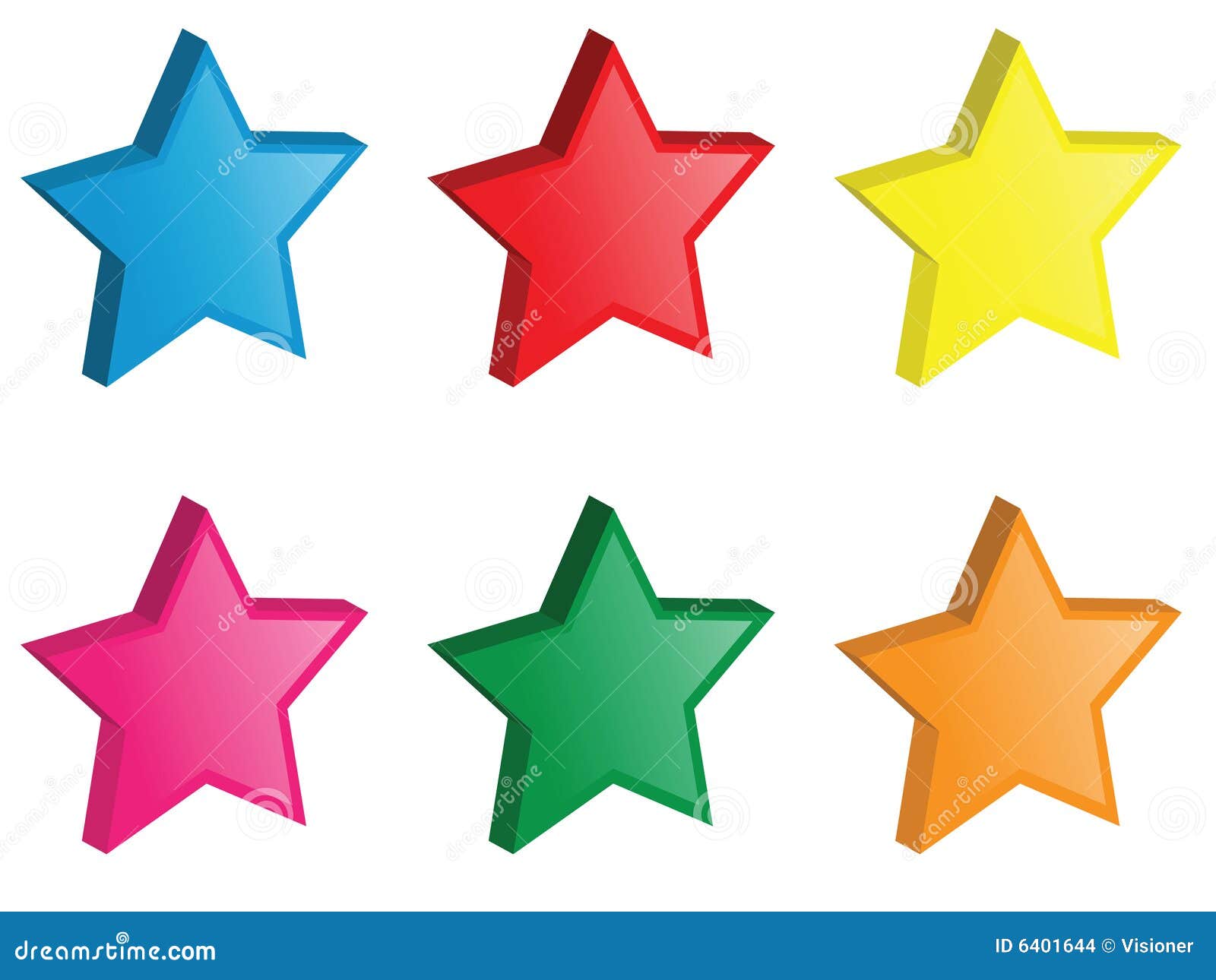 3d vector stars stock vector. Illustration of isolated - 6401644