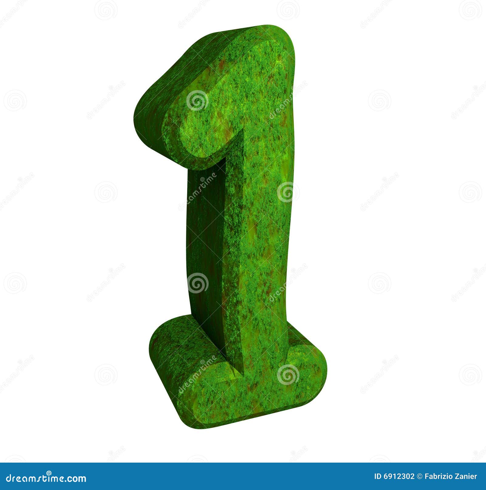 3d verde del número 1 stock de ilustración. Ilustración de hierba - 6912302