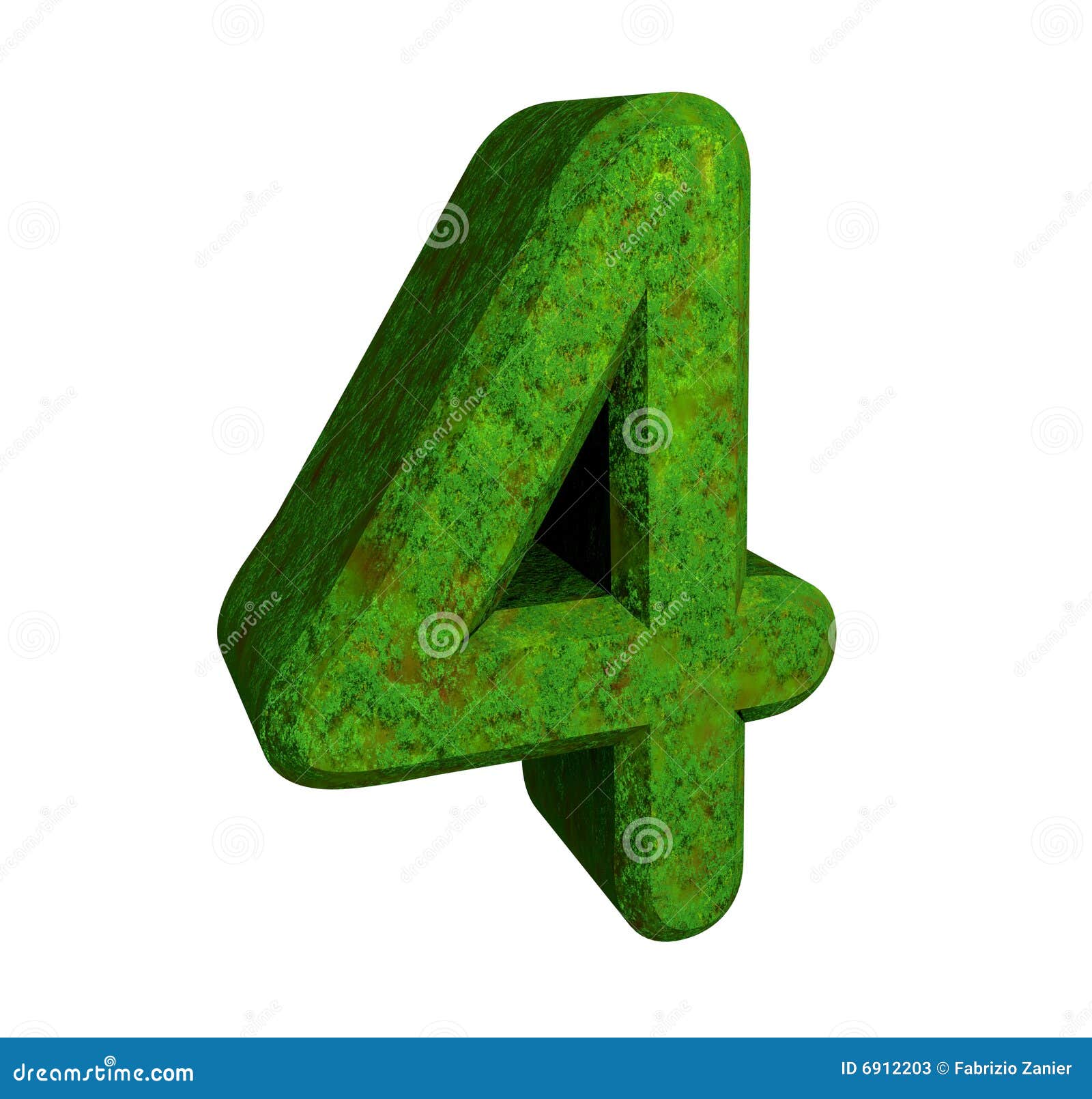 3d verde do número 4 ilustração stock. Ilustração de pequeno - 6912203