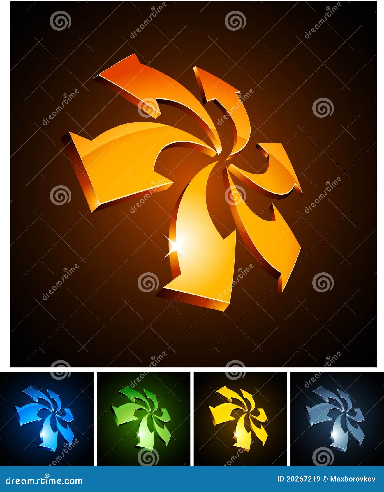 3d vibrant arrows. stock vector. Illustration of blazing - 20267219