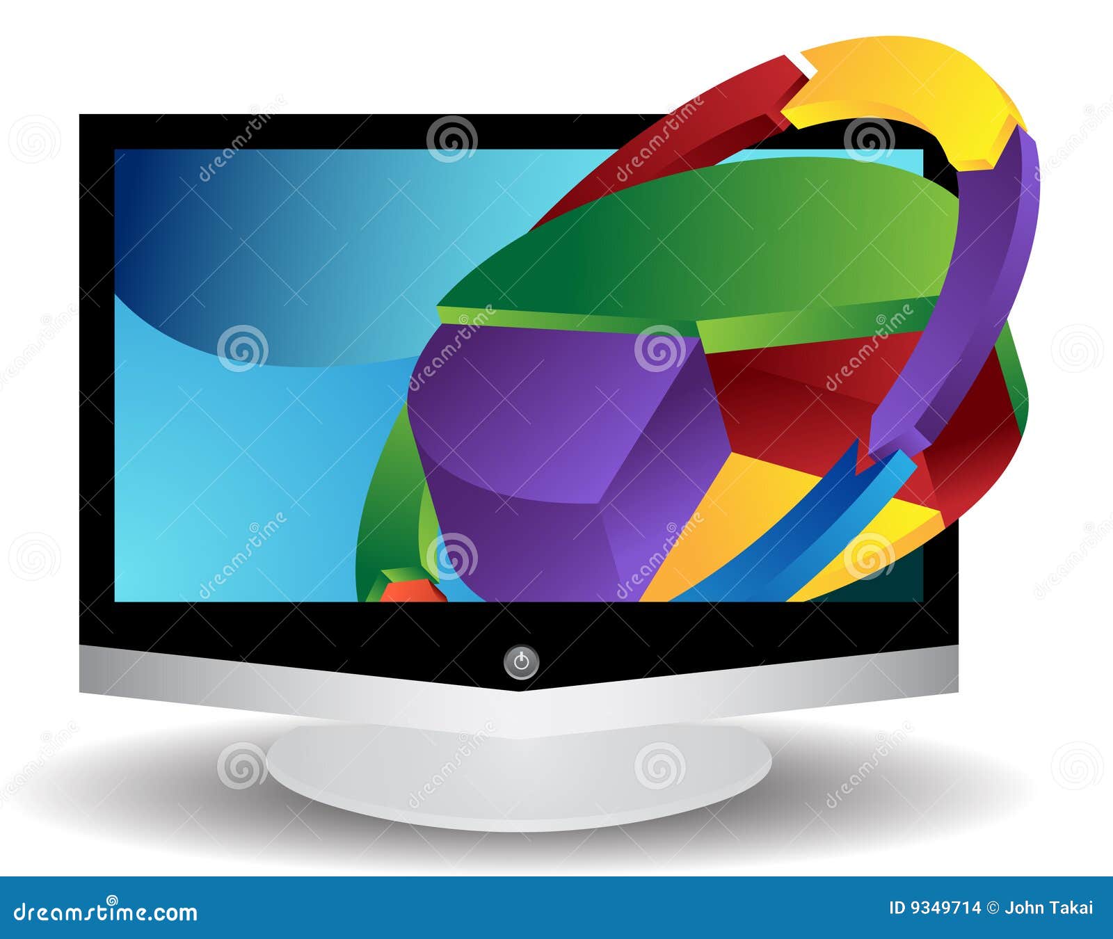 3D Video Graphics Flat Screen Stock Vector - Illustration of flat ...