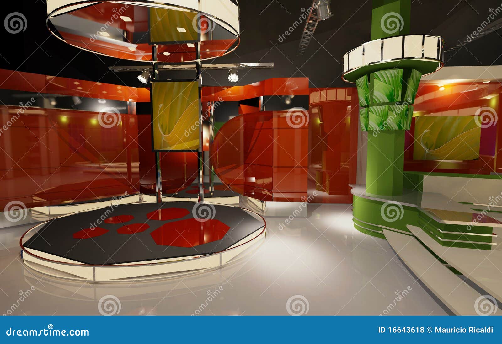 3D virtual studio stock illustration. Illustration of digital - 16643618