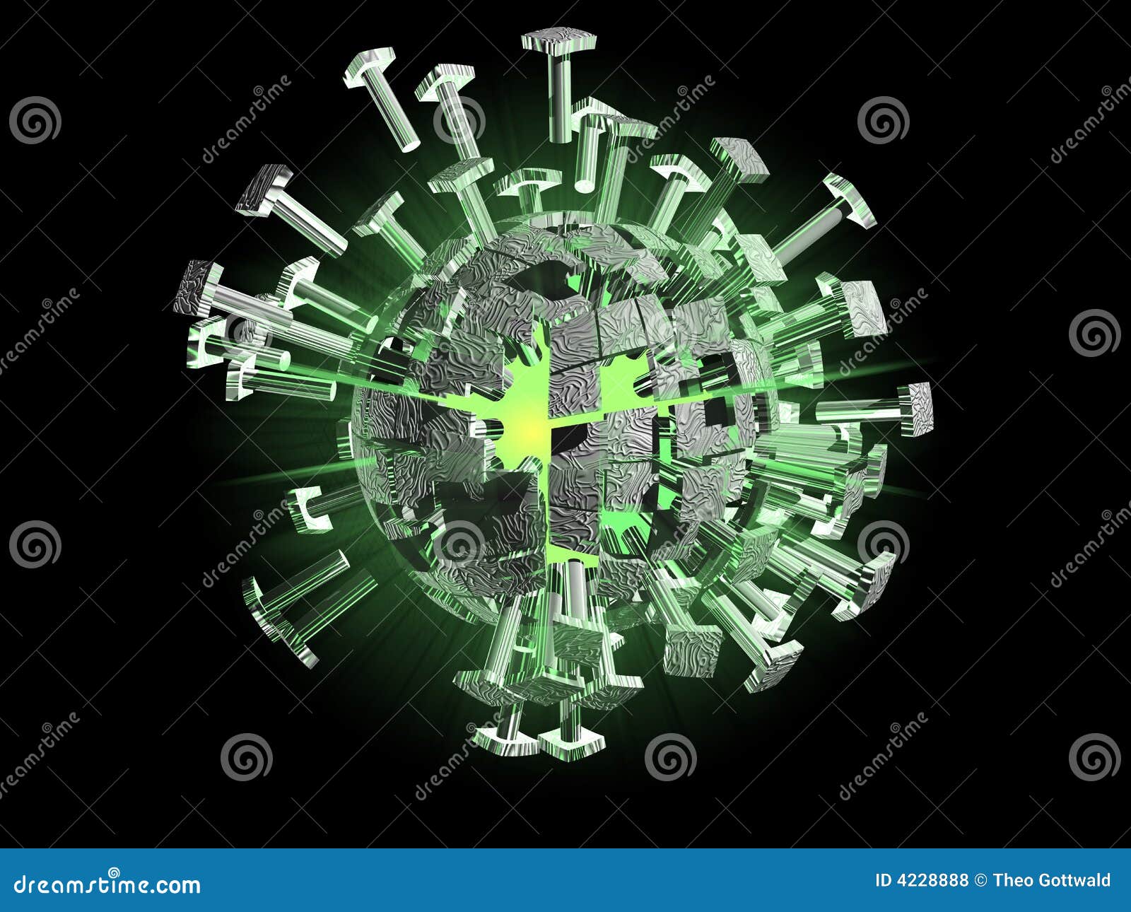 Virus Is Busting Out And Destroying The Living Cell Stock Photography ...