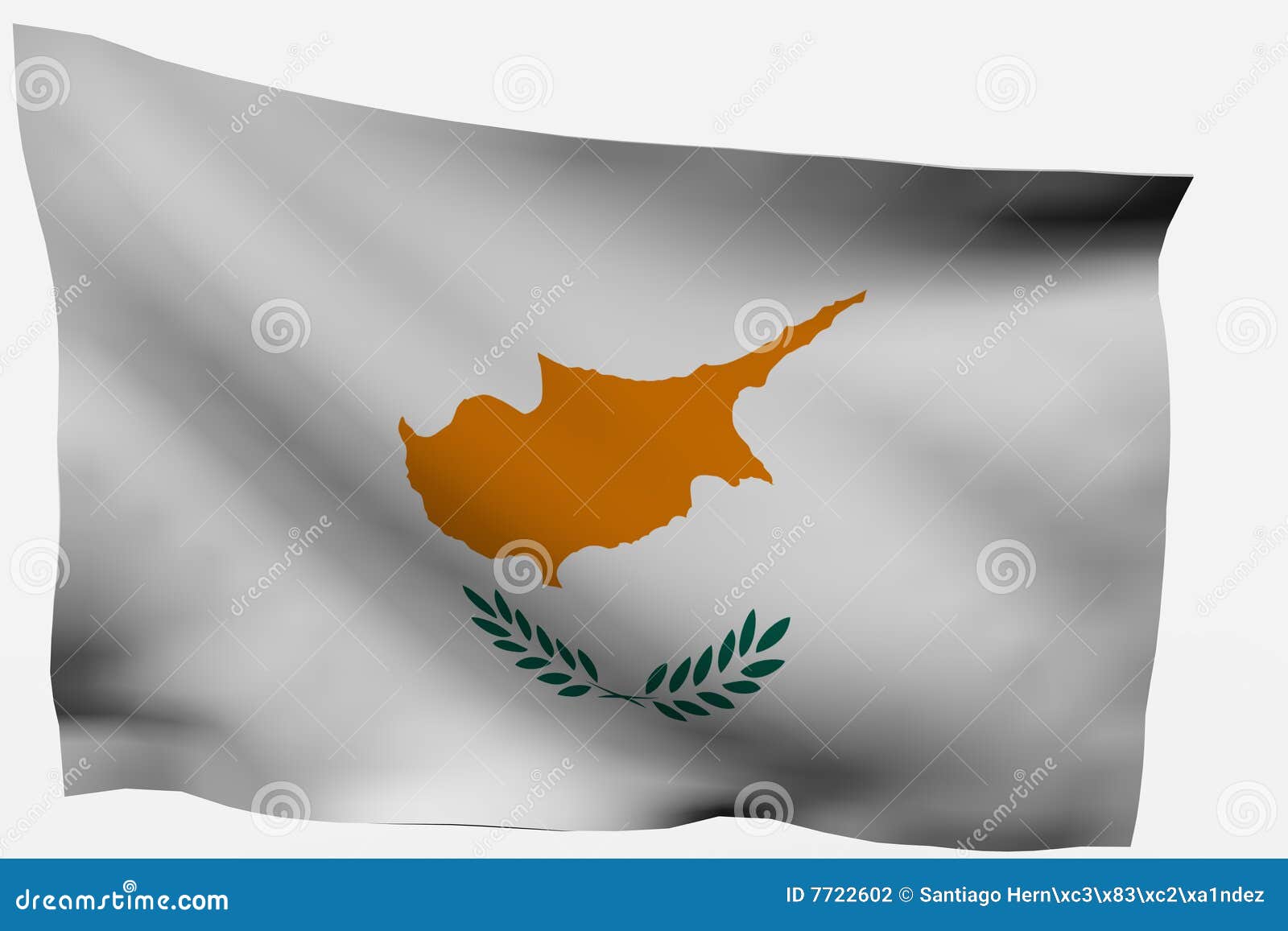 3d vlag van Cyprus stock illustratie. Illustration of land - 7722602