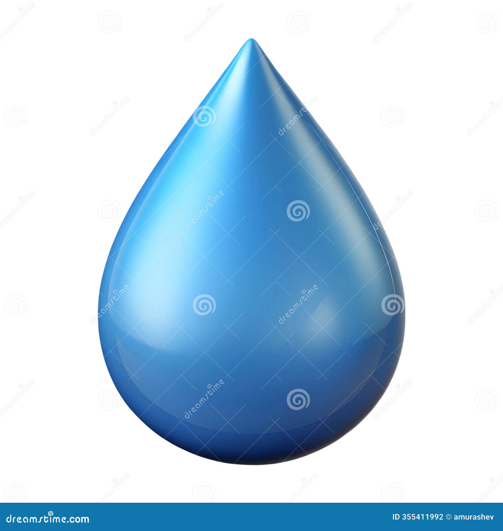 3D Water Drops Icon Isolated on White Background. Plastic Cartoon Style ...