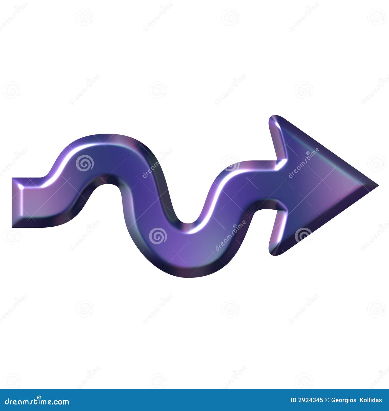 3D Wavy Arrow stock illustration. Illustration of bevel - 2924345