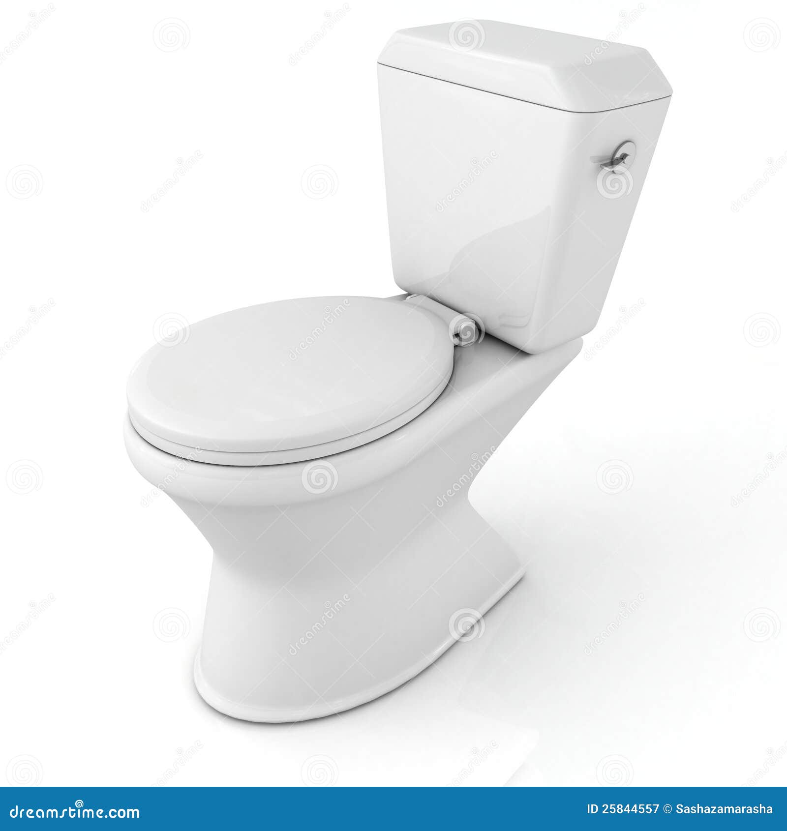 3D WC Van Het Toilet Op Witte Achtergrond Stock Illustratie ...