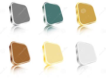 3d web buttons stock vector. Illustration of metallic - 10744648