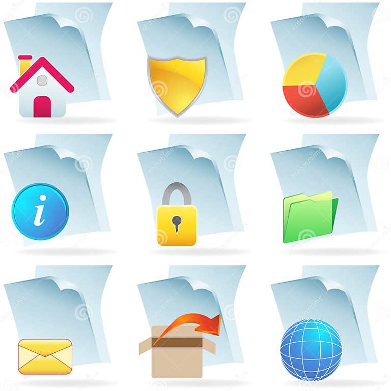 3D Web Document Icons stock vector. Illustration of computer - 9488735