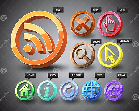3D Web Icons stock vector. Illustration of icon, update - 21780860