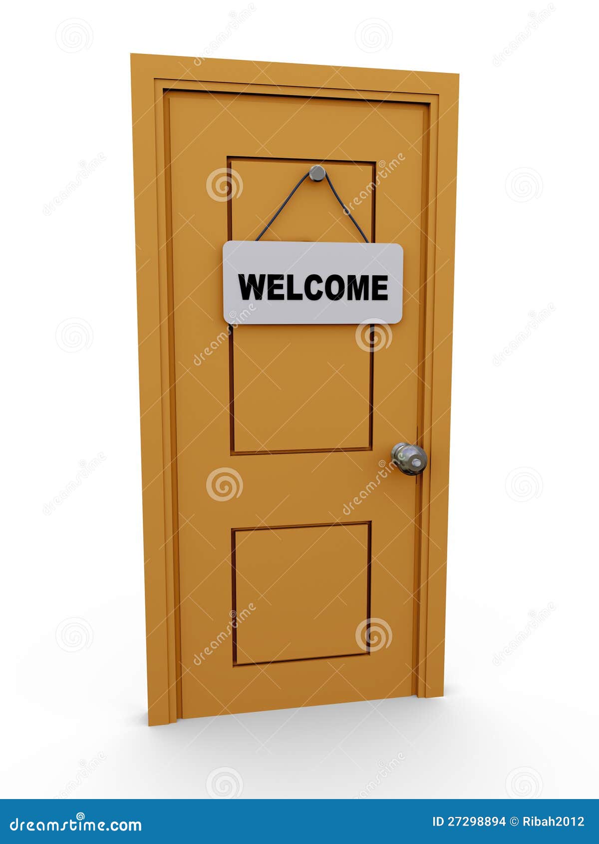 3d welcome door stock illustration. Illustration of label - 27298894