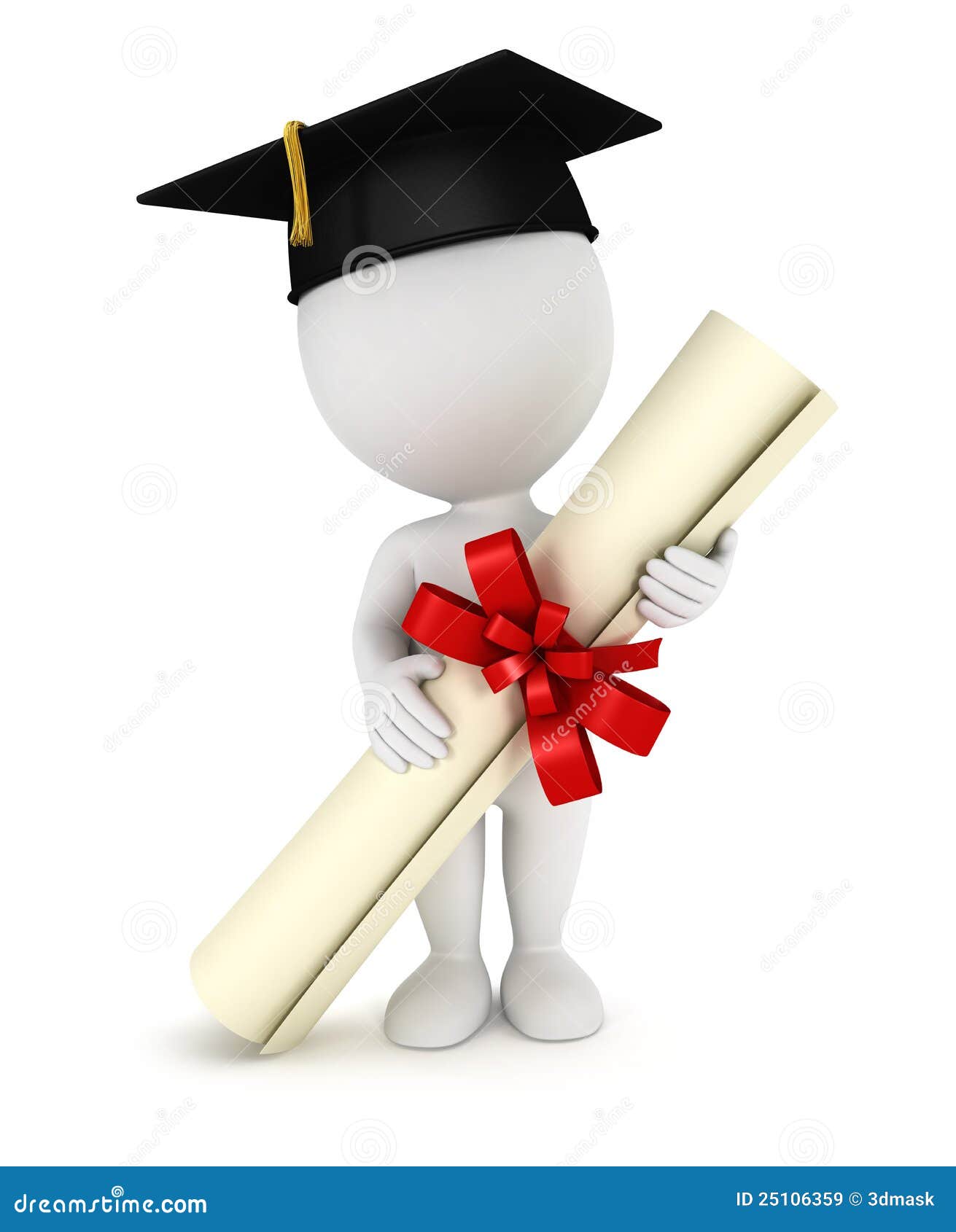 3d white people graduate stock illustration. Illustration of character ...