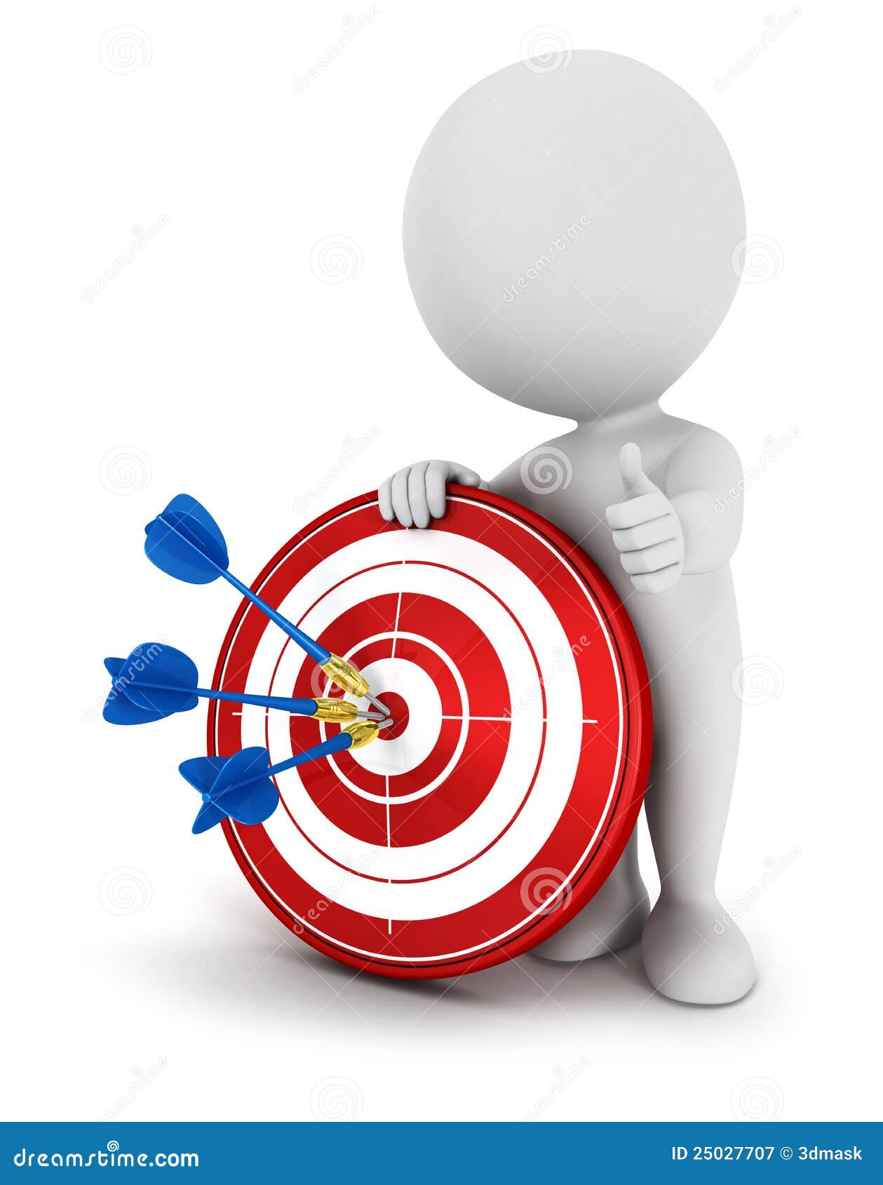 3d White People Hit the Target Stock Illustration - Illustration of ...