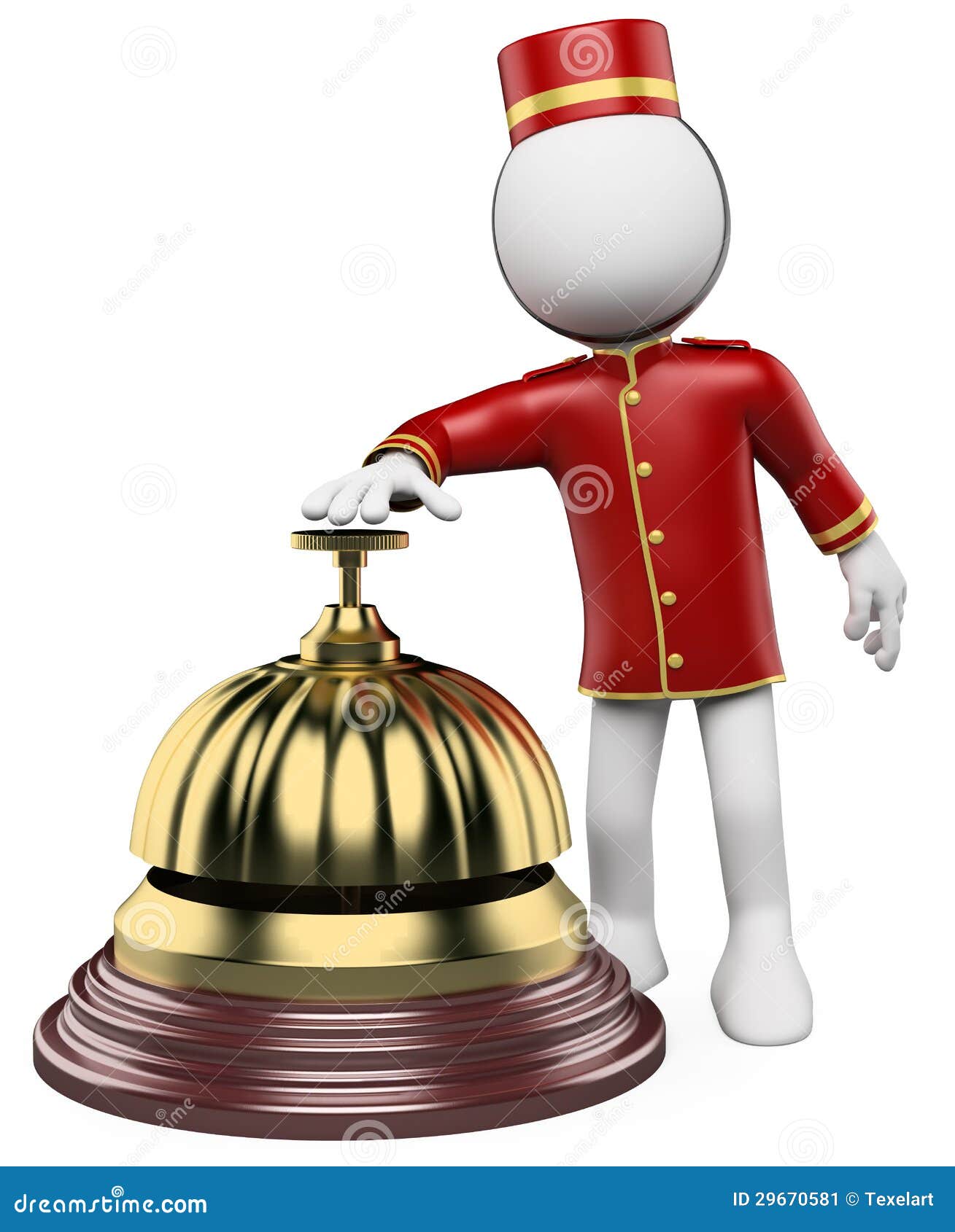 3d White People Hotel Reception Bell Stock Illustrations – 12 3d White ...