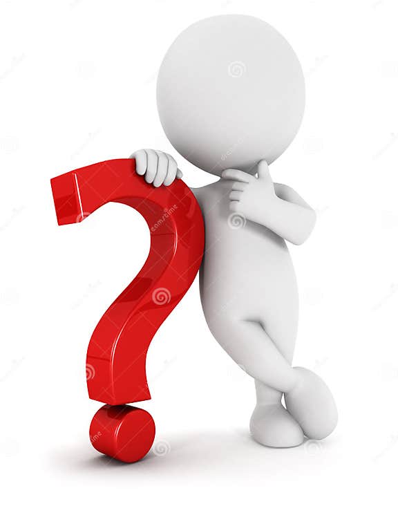 3d White People with a Question Mark Stock Illustration - Illustration ...