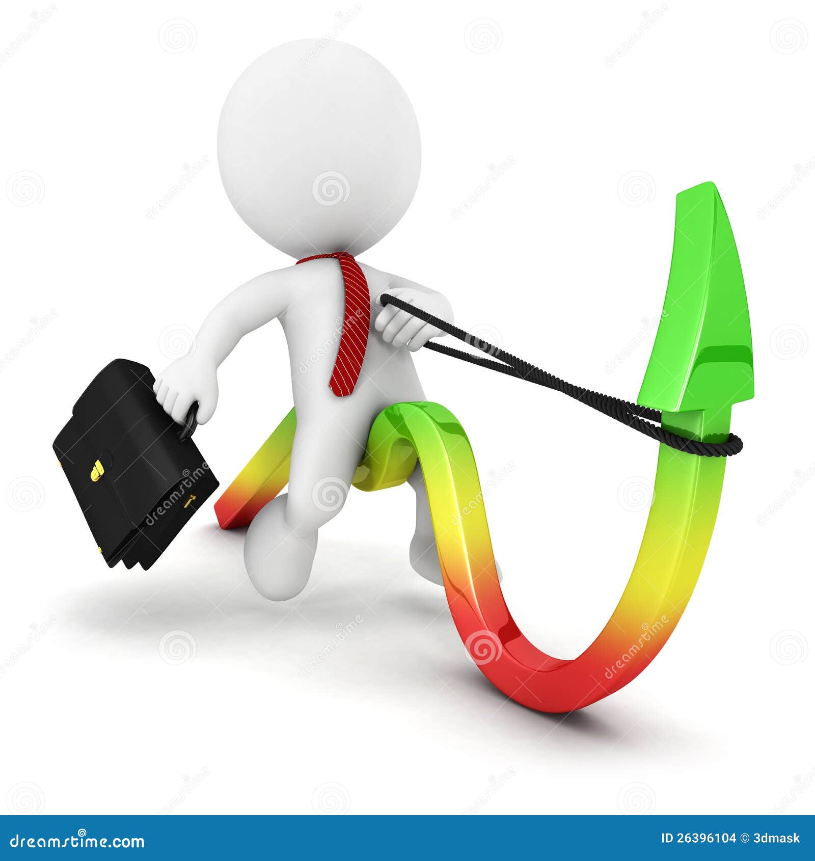 3d White People Statistics Improvement Stock Illustration ...