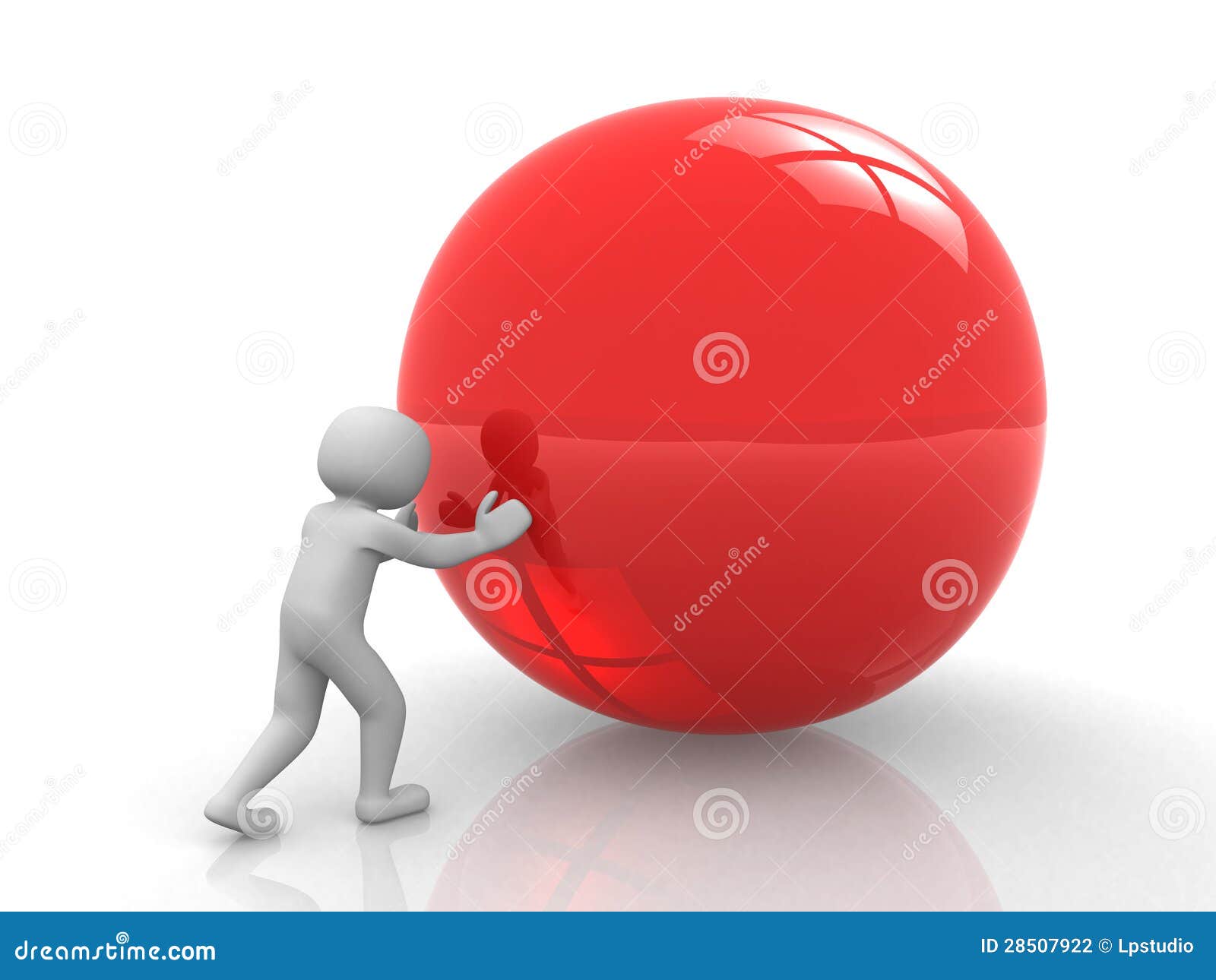 3D Character Pushing Radioactive Logo Stock Image | CartoonDealer.com ...