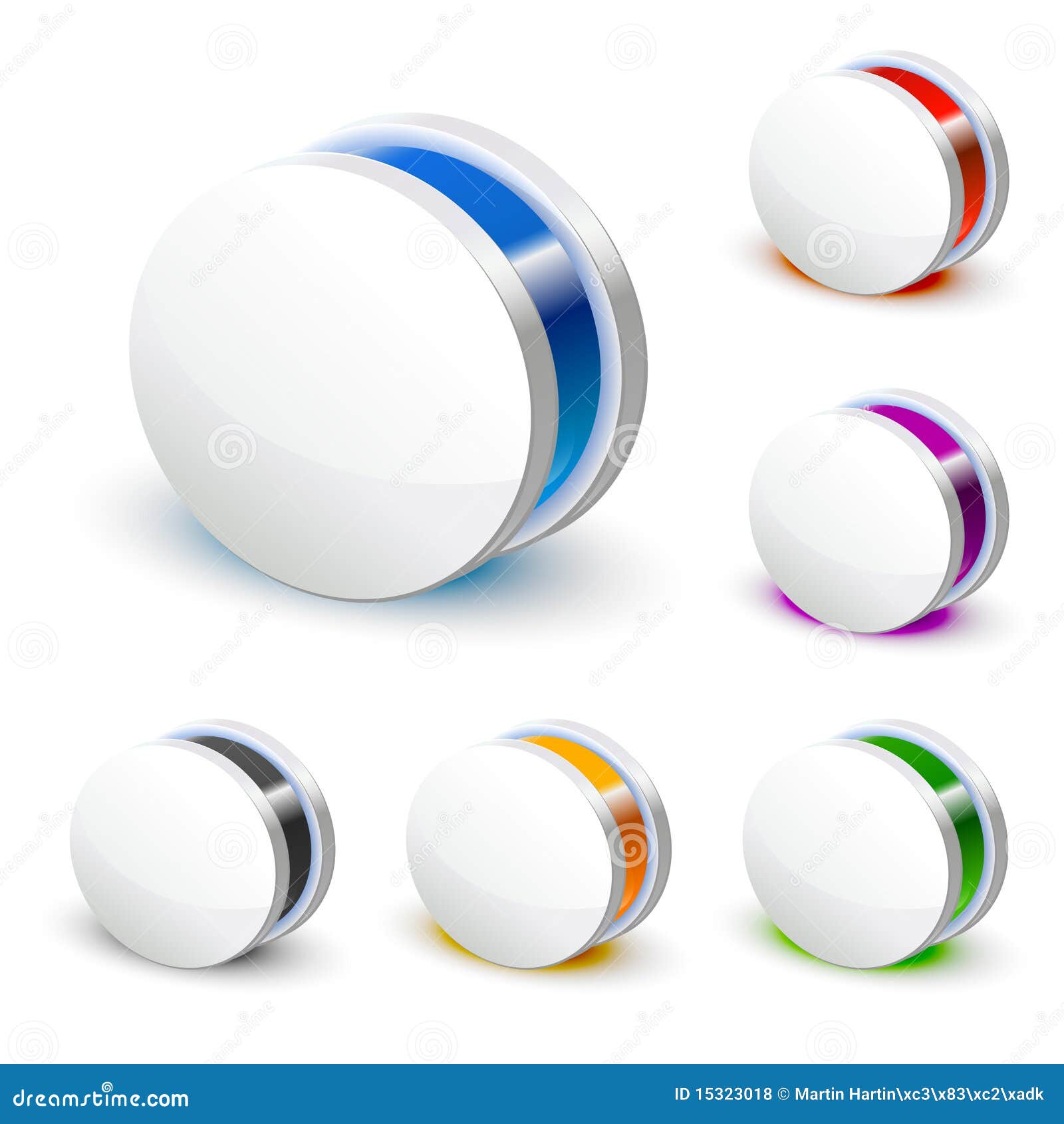 3d White Round Business Icon Stock Vector - Illustration of orange ...