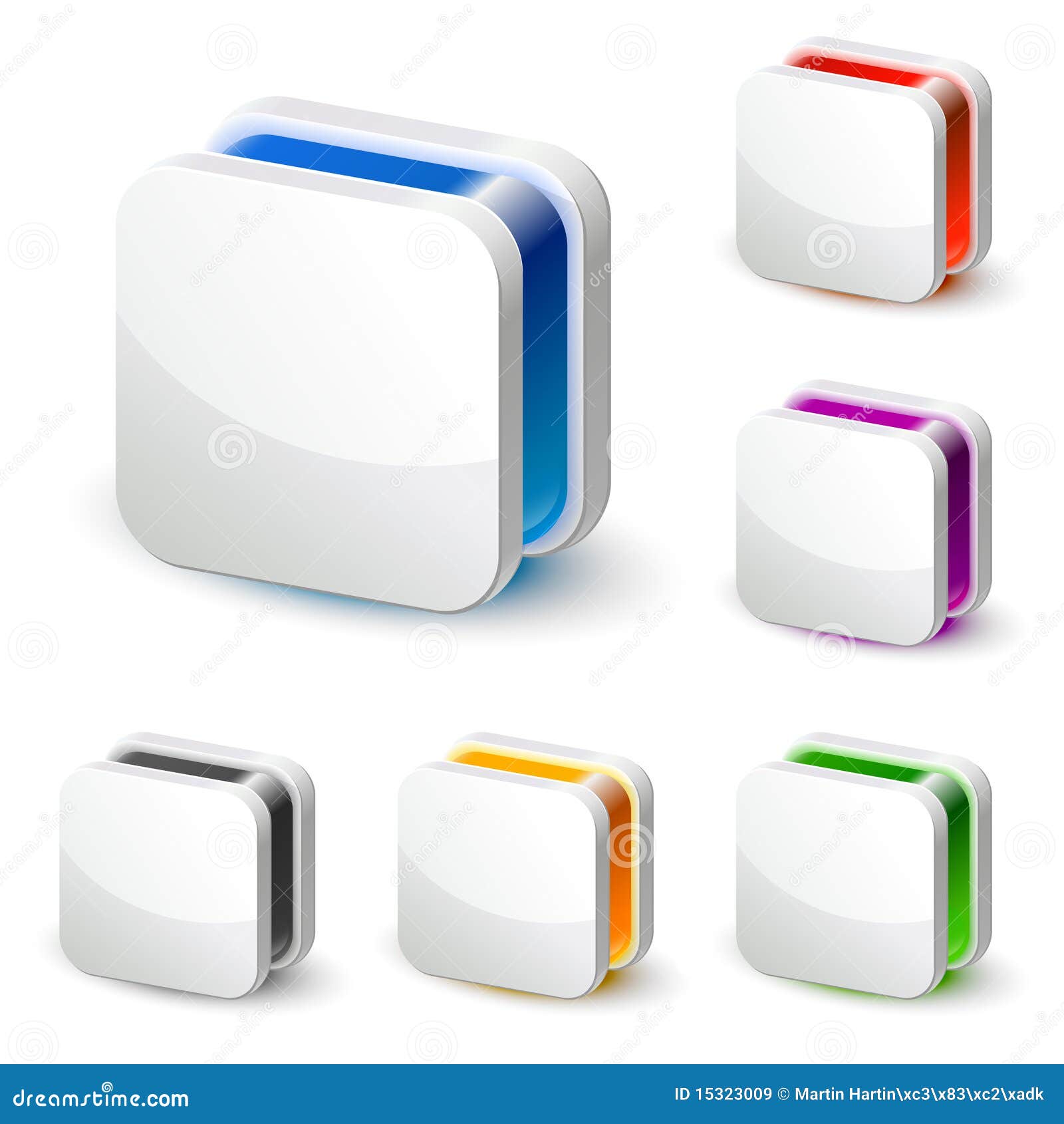 3d White Square Business Icon Stock Vector - Illustration of market ...