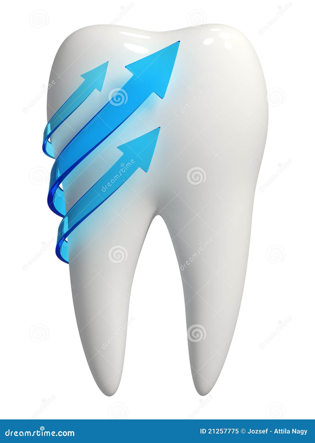 3d White Tooth Icon - Blue Arrows Stock Illustration - Illustration of ...