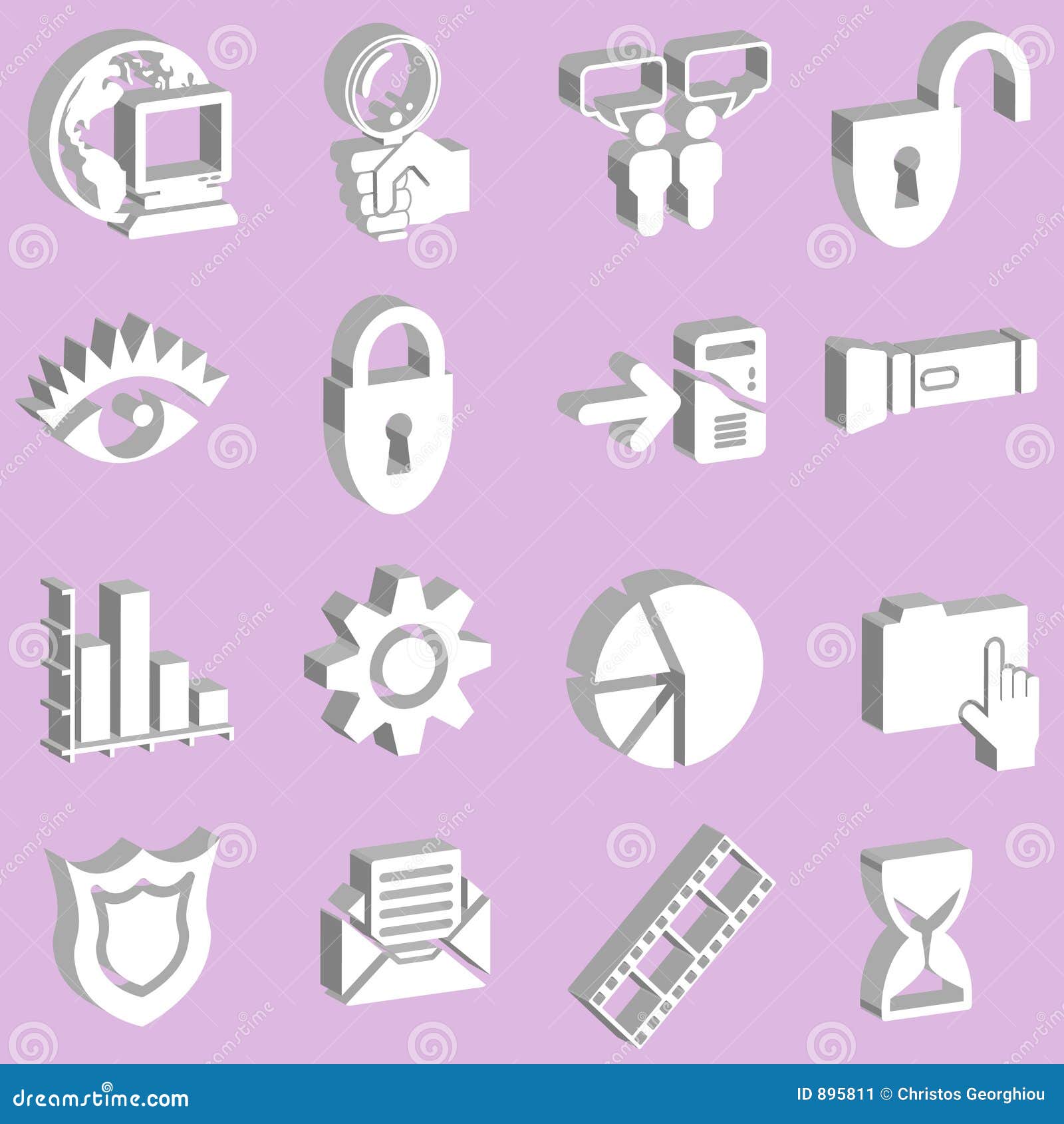 3d white web icons stock vector. Illustration of design - 895811