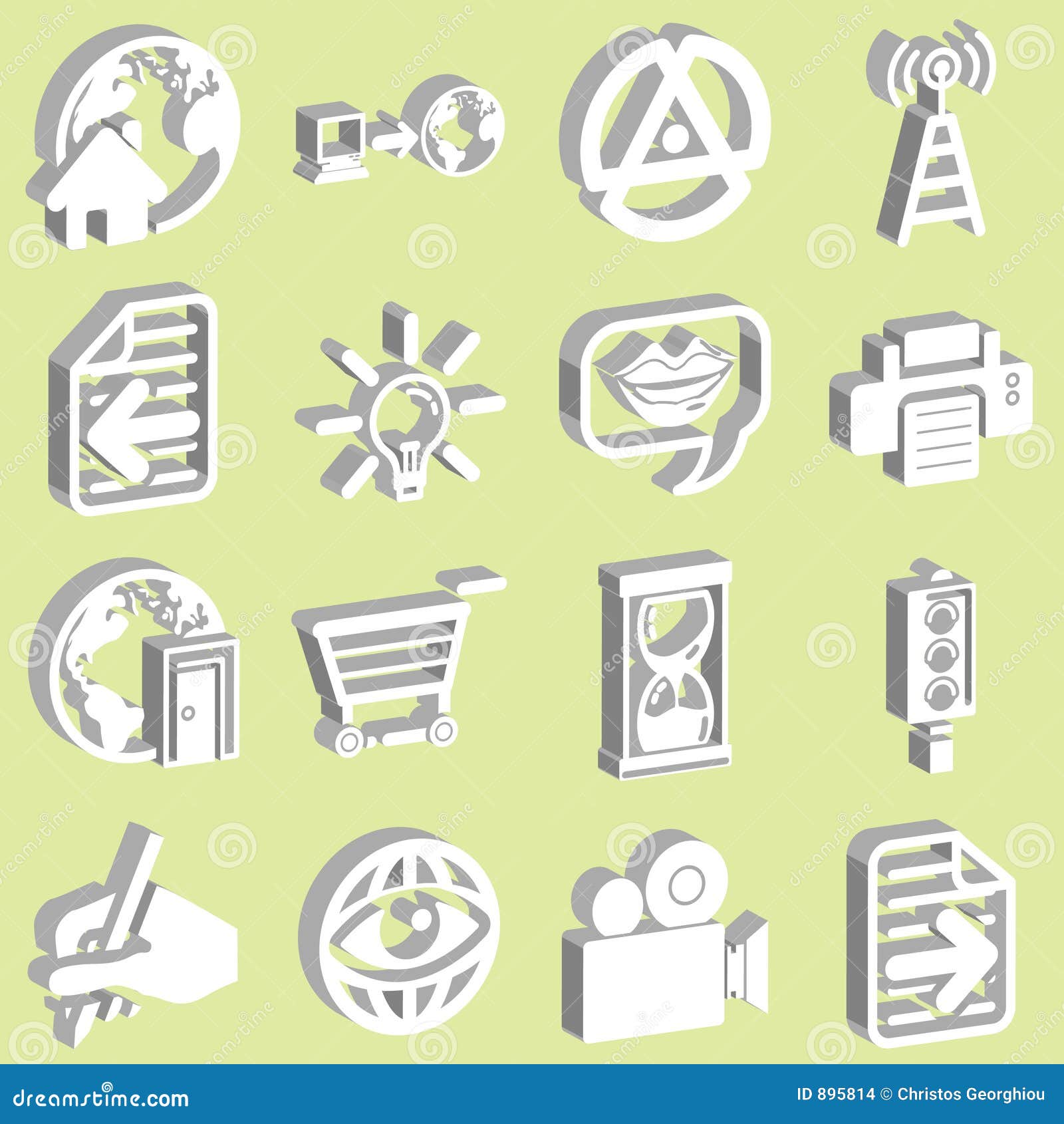3d white web icons stock vector. Illustration of chat, glass - 895814