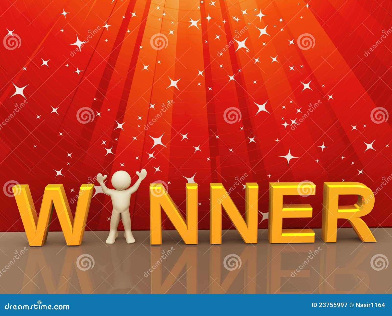 3d winner man stock illustration. Illustration of gambling - 23755997