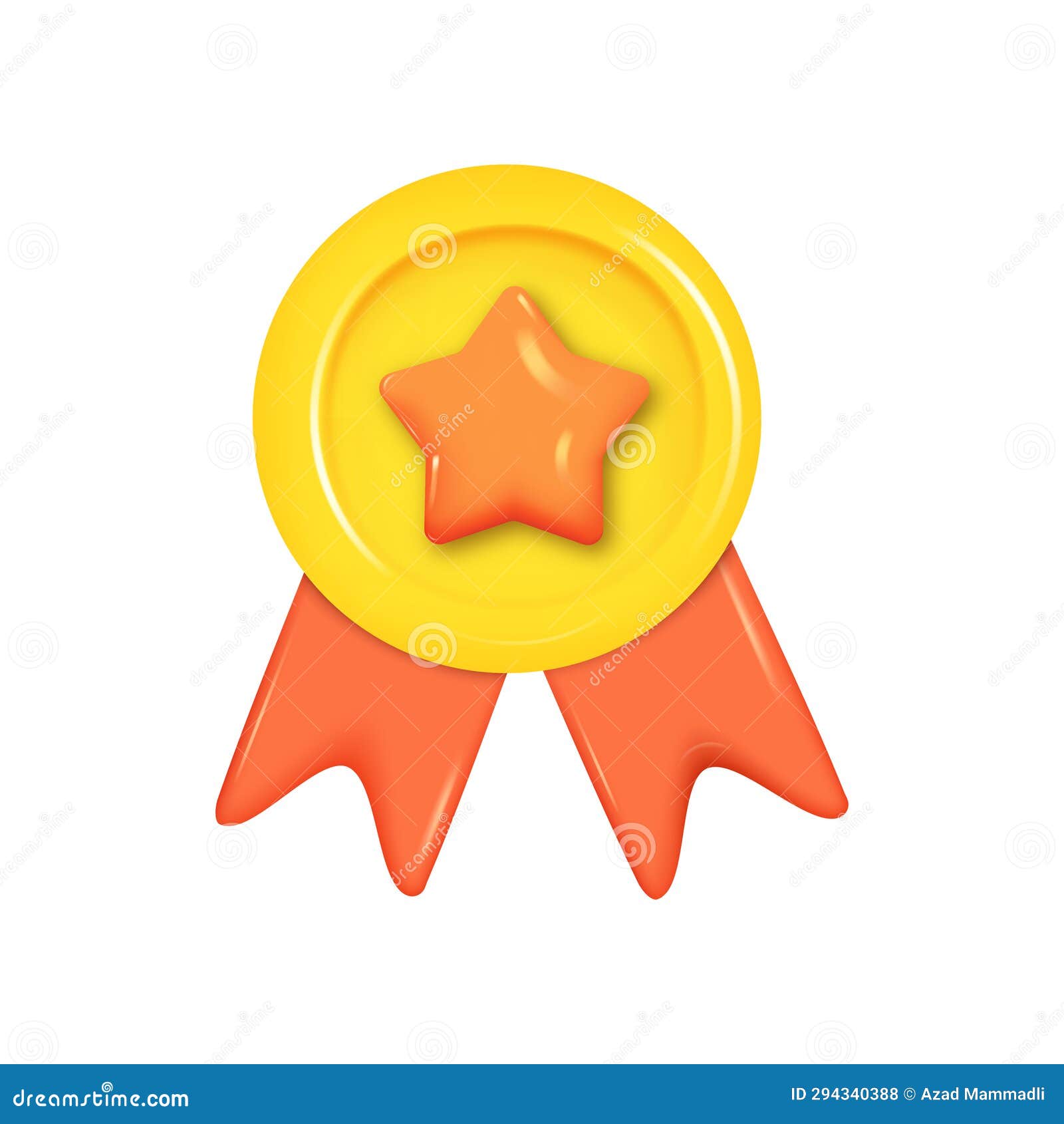 3d Winner Medal with Star and Ribbon. Vector Stock Vector ...