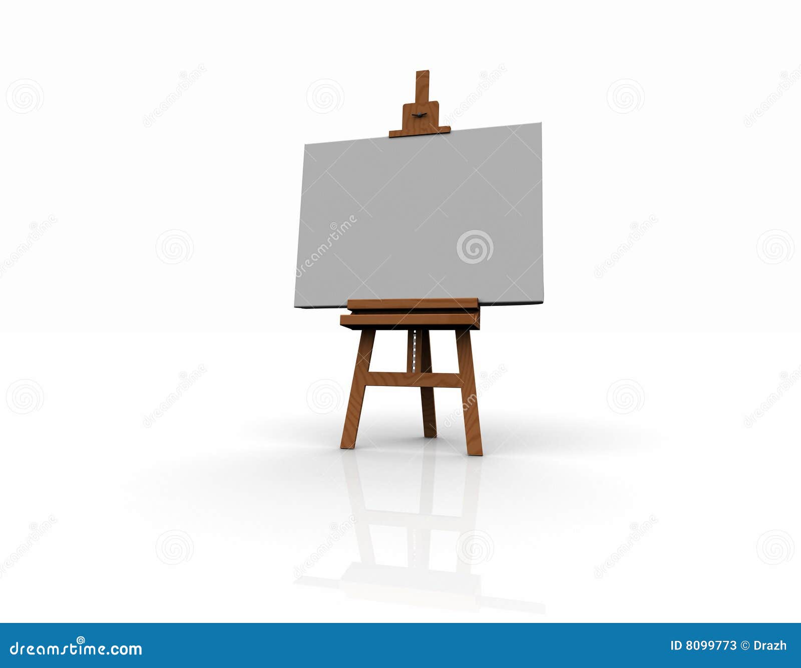 Wood Easel Stand With Blank White Canvas Paper In Sunlight Leaf Shadow ...