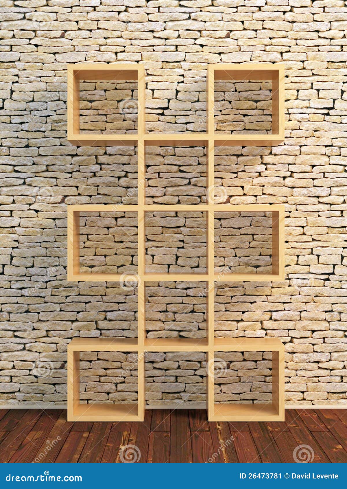 3d wooden book shelf stock illustration. Illustration of stone - 26473781