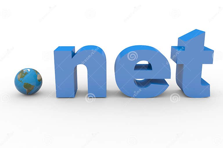 3D Word NET. Earth Spere Replacing Dot Stock Illustration ...