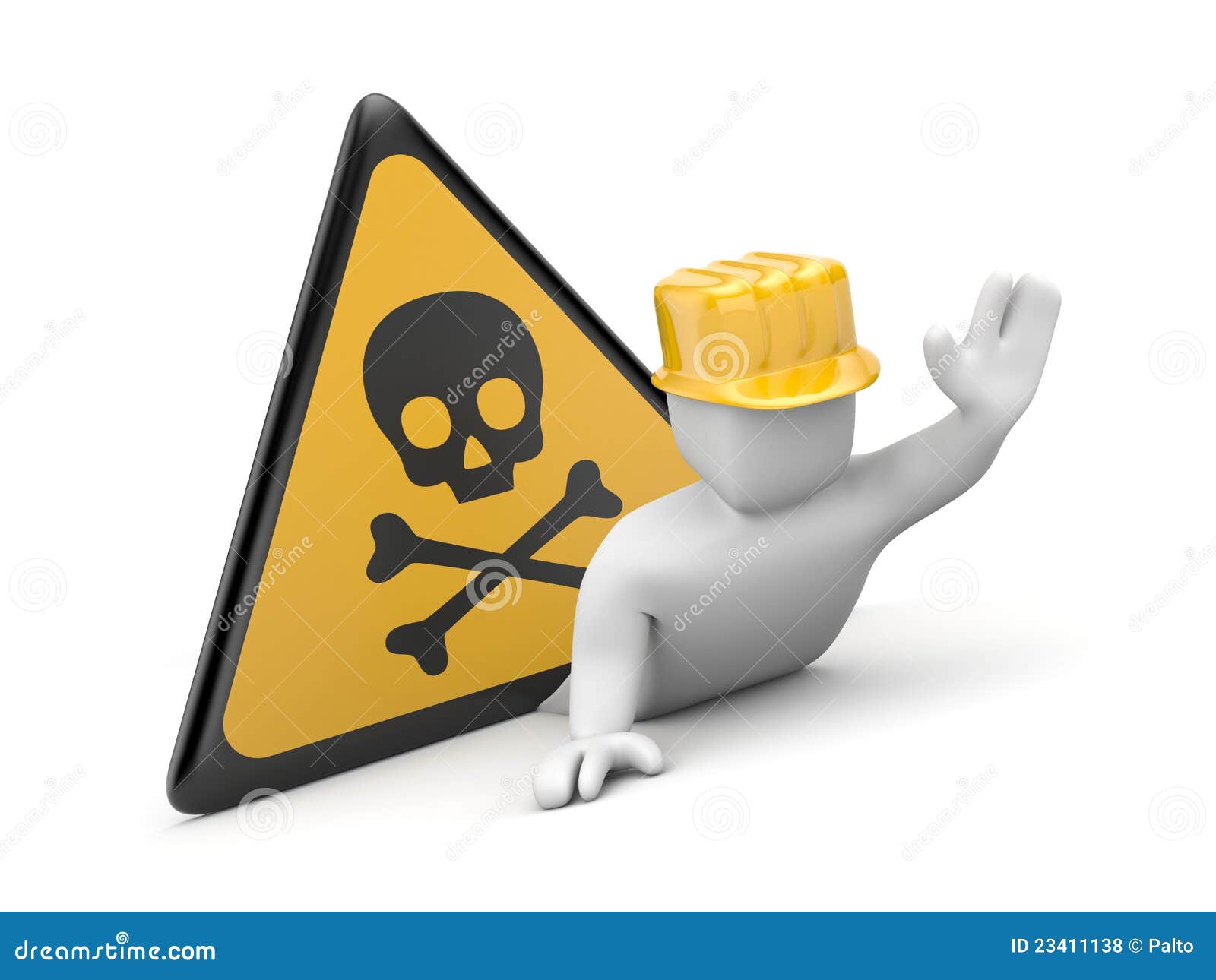 3d Worker In Danger Royalty Free Stock Photos - Image: 23411138