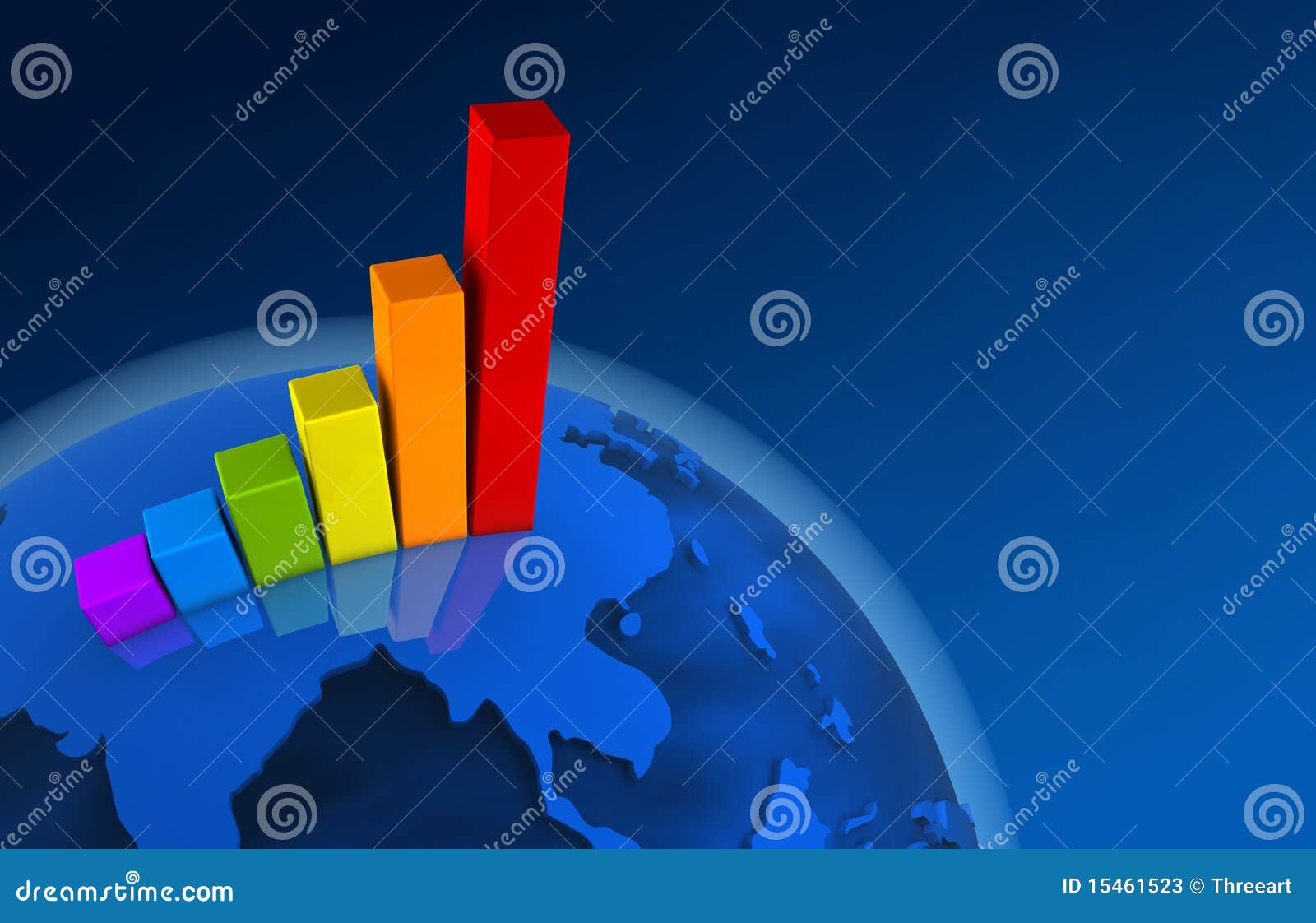 3d World Growth Chart - Asia Stock Illustration - Illustration of world ...