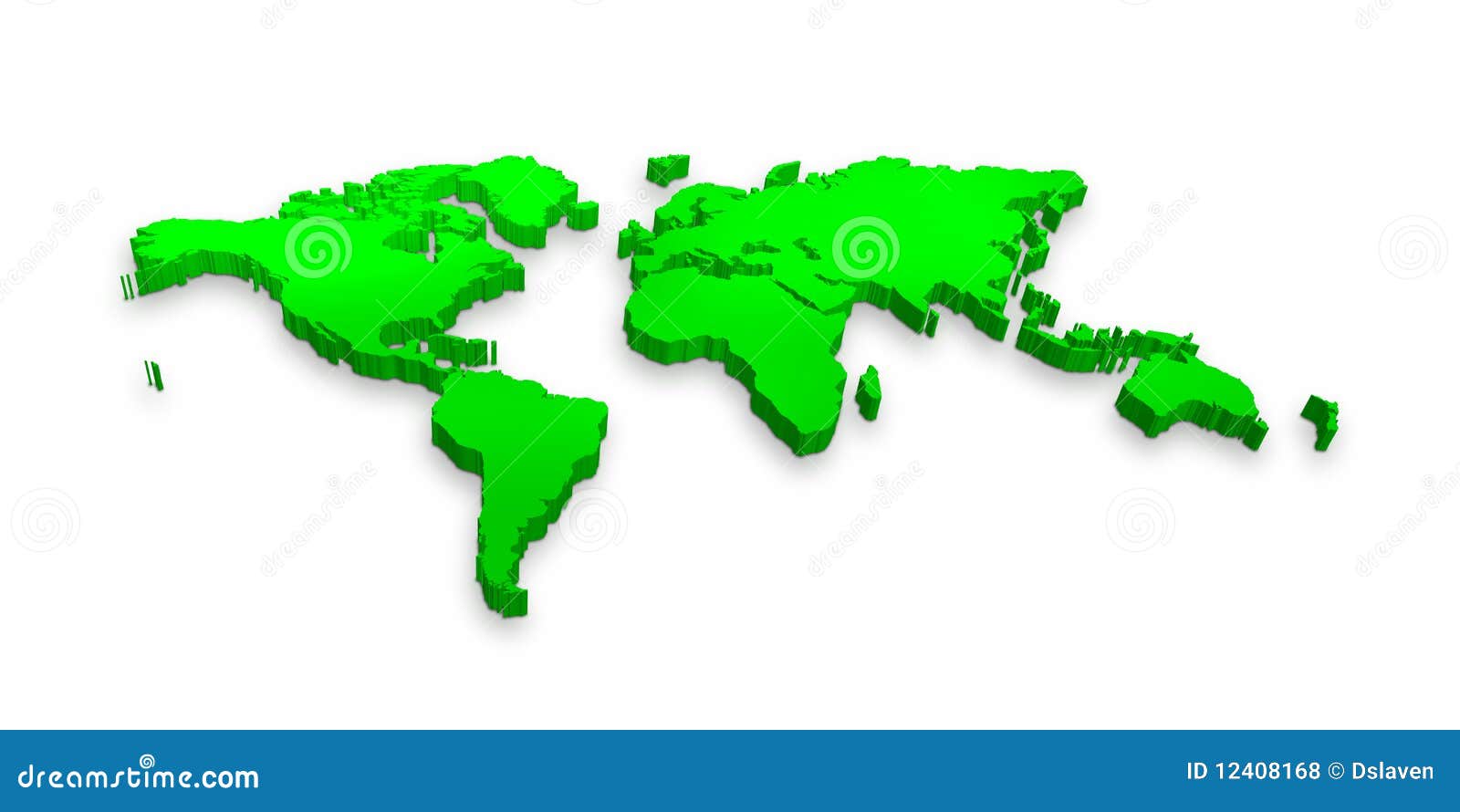 3d world map stock illustration. Illustration of green - 12408168