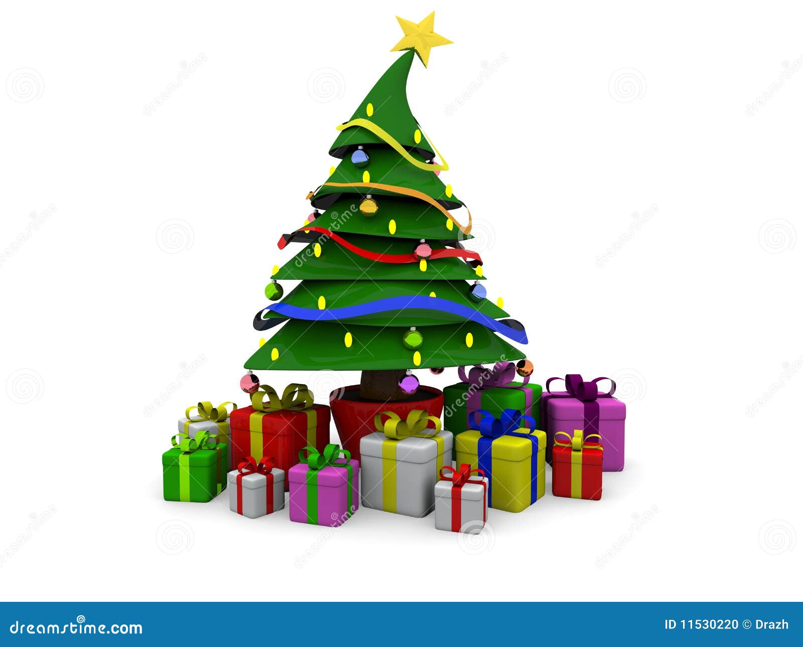 3d xmas tree stock illustration. Illustration of decorative - 11530220