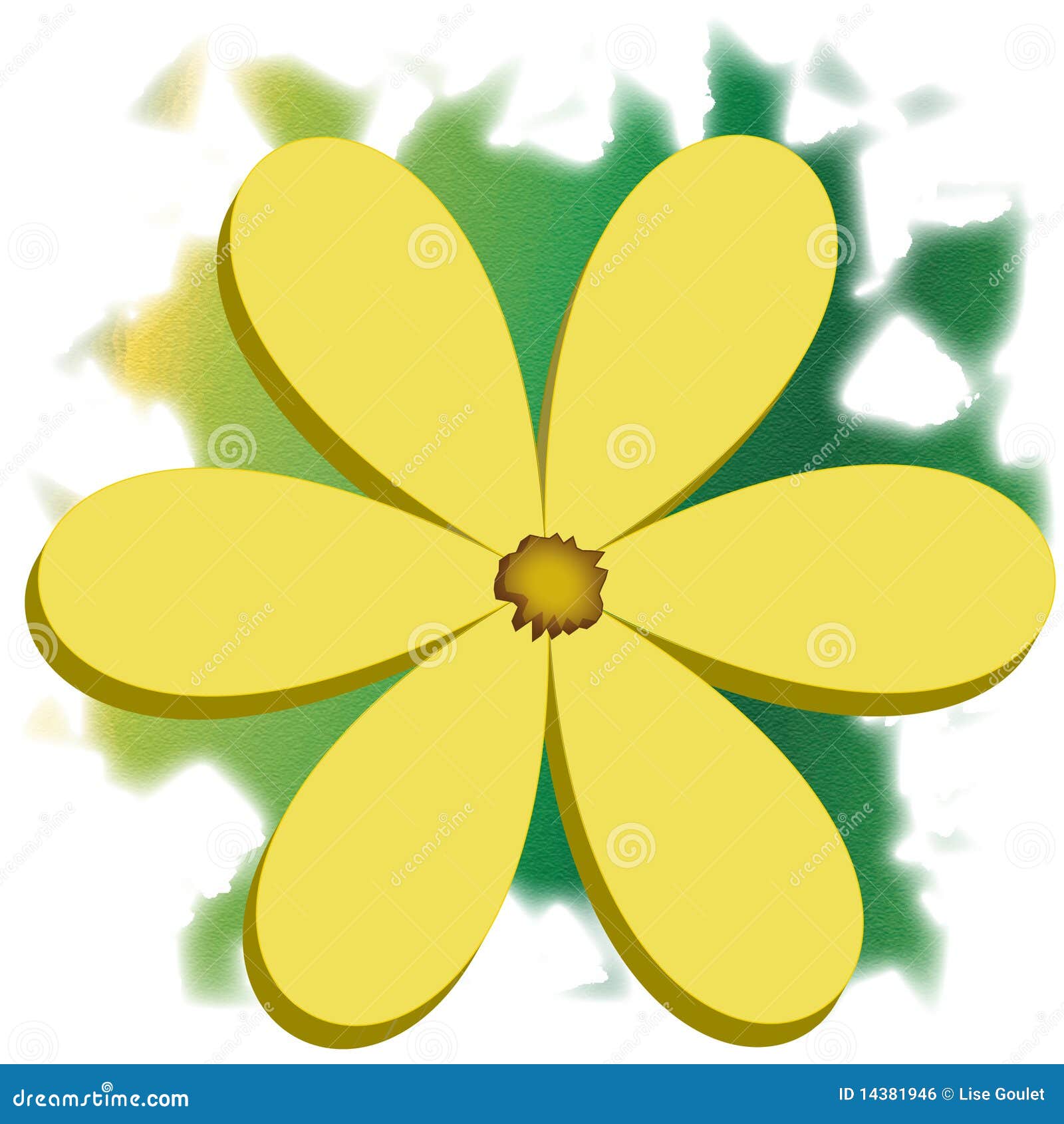 3D Yellow Daisy Flower Illustration | CartoonDealer.com #14381946