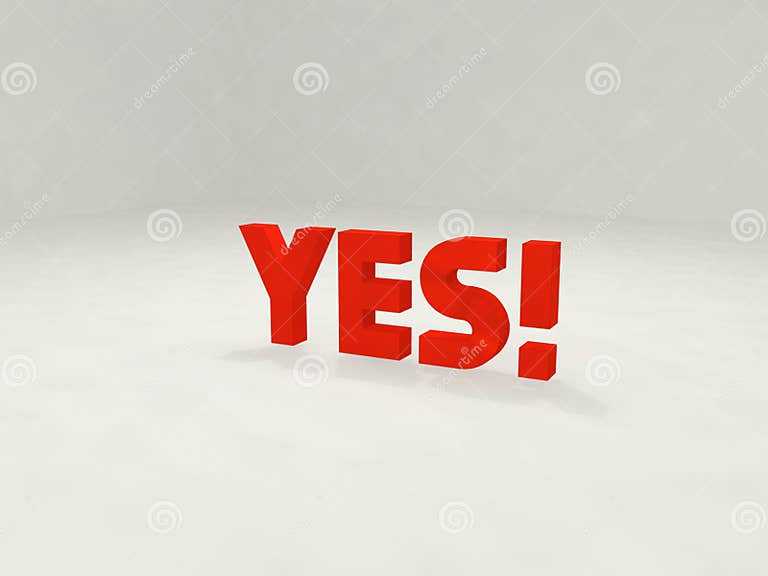 3d Yes! stock illustration. Illustration of logo, help, stop - 44386