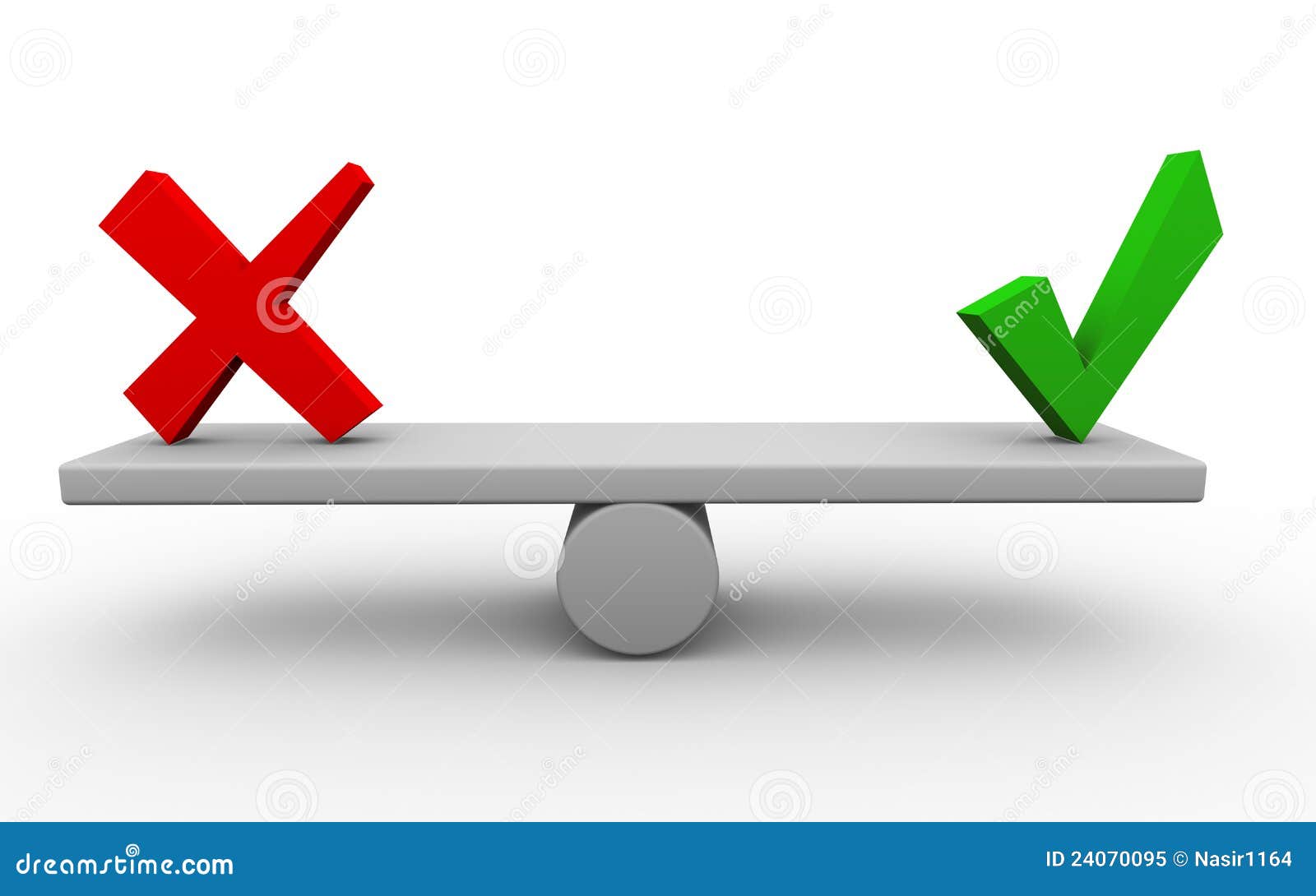 3d yes no balance stock illustration. Illustration of mark - 24070095