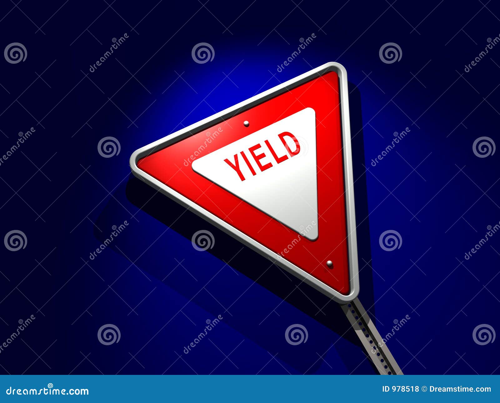 3D Yield Sign on Plain Background Stock Illustration - Illustration of ...